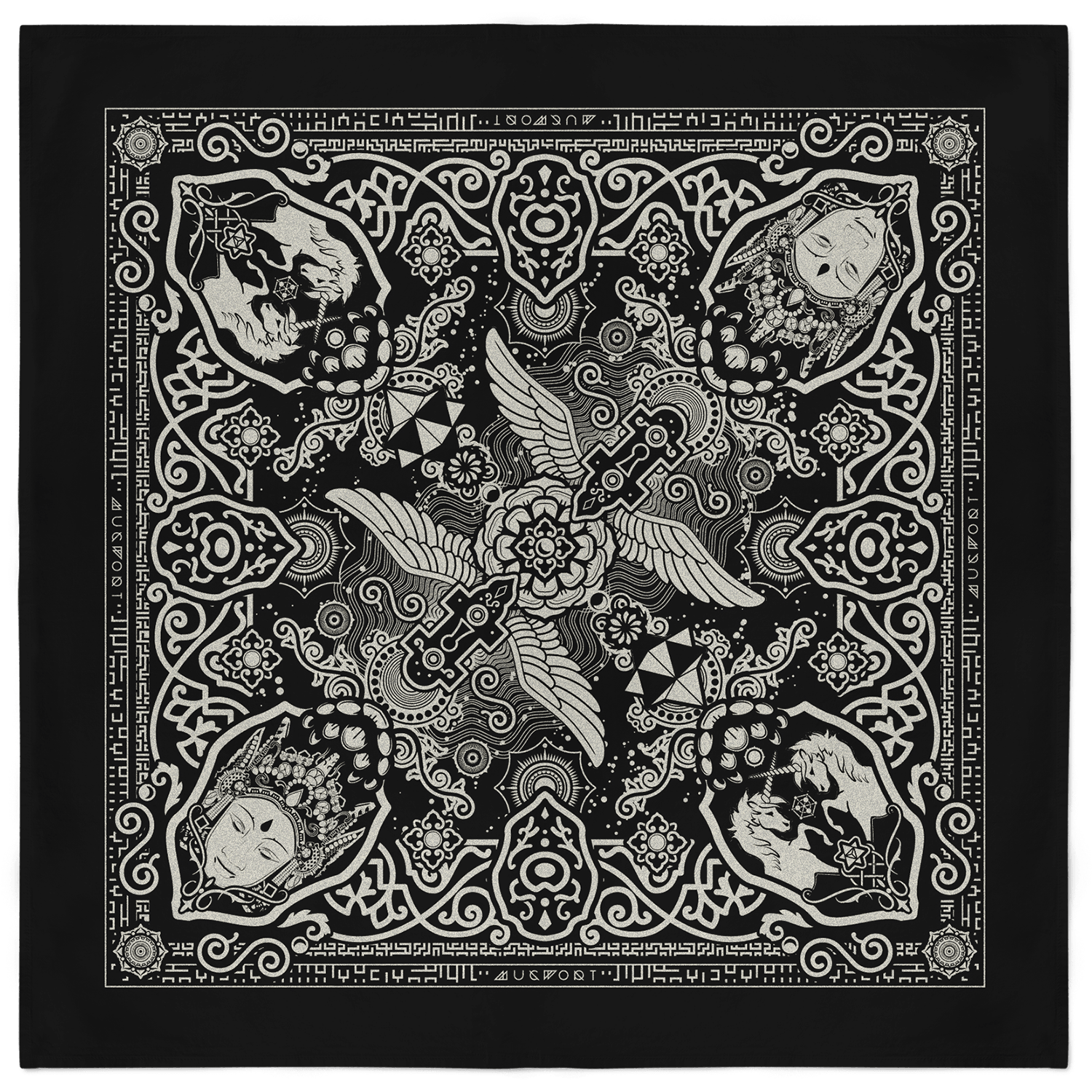 Unicorn Bandana - Purple And Gold | Mugwort Designs